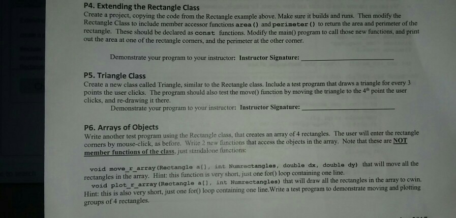 P4. Extending the Rectangle Class Create a project, | Chegg.com