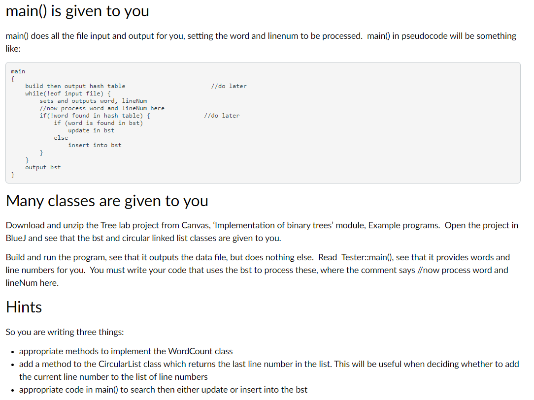 Solved In Java, please. You can ignore Hashing for now. Just | Chegg.com