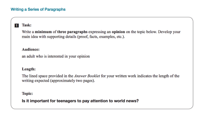 Solved Writing a Series of Paragraphs 1 Task: Write a | Chegg.com