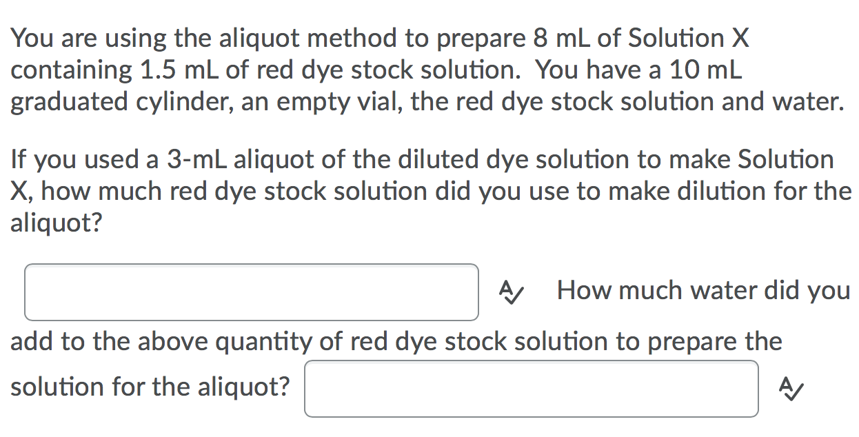 Solved You are using the aliquot method to prepare 8 mL of | Chegg.com