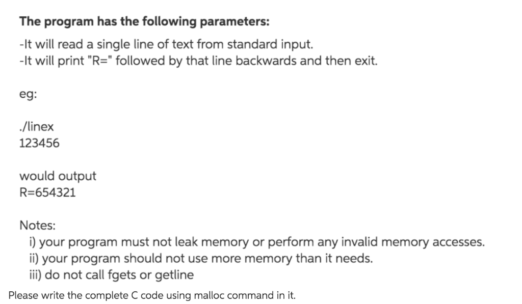 Solved Solve This Using Malloc Command Do Not Use Gets Or