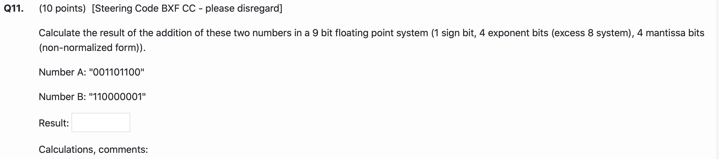 Solved Q11. (10 points) [Steering Code BXF CC - please | Chegg.com