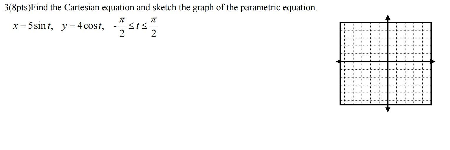 Solved 3(8pts)Find the Cartesian equation and sketch the | Chegg.com