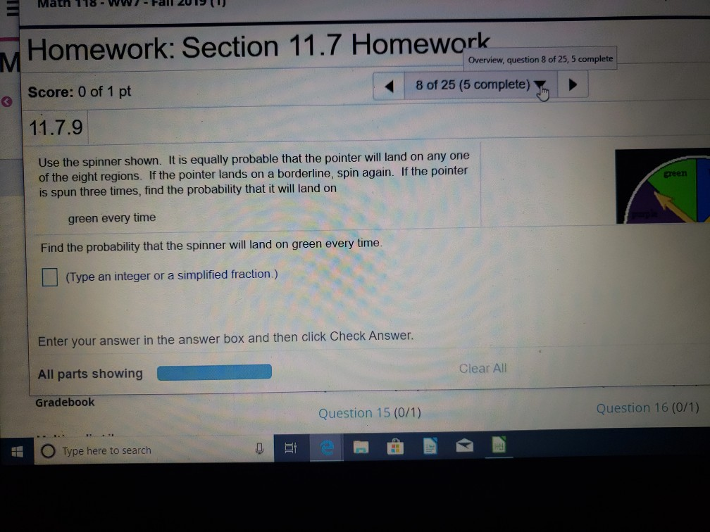 Solved Homework Section 11 7 Homework Overview Question 8