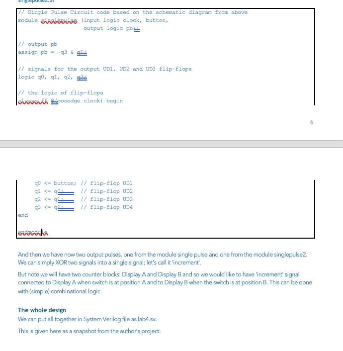 Solved Single Pulse Circuit code based on the schematic | Chegg.com