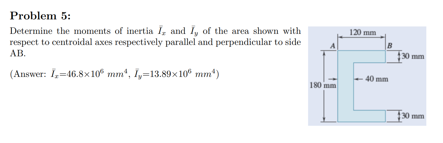Solved Determine The Moments Of Inertia ¯ix And ¯iy Of The