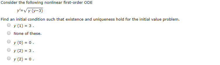 Solved Consider the following nonlinear first-order ODE | Chegg.com