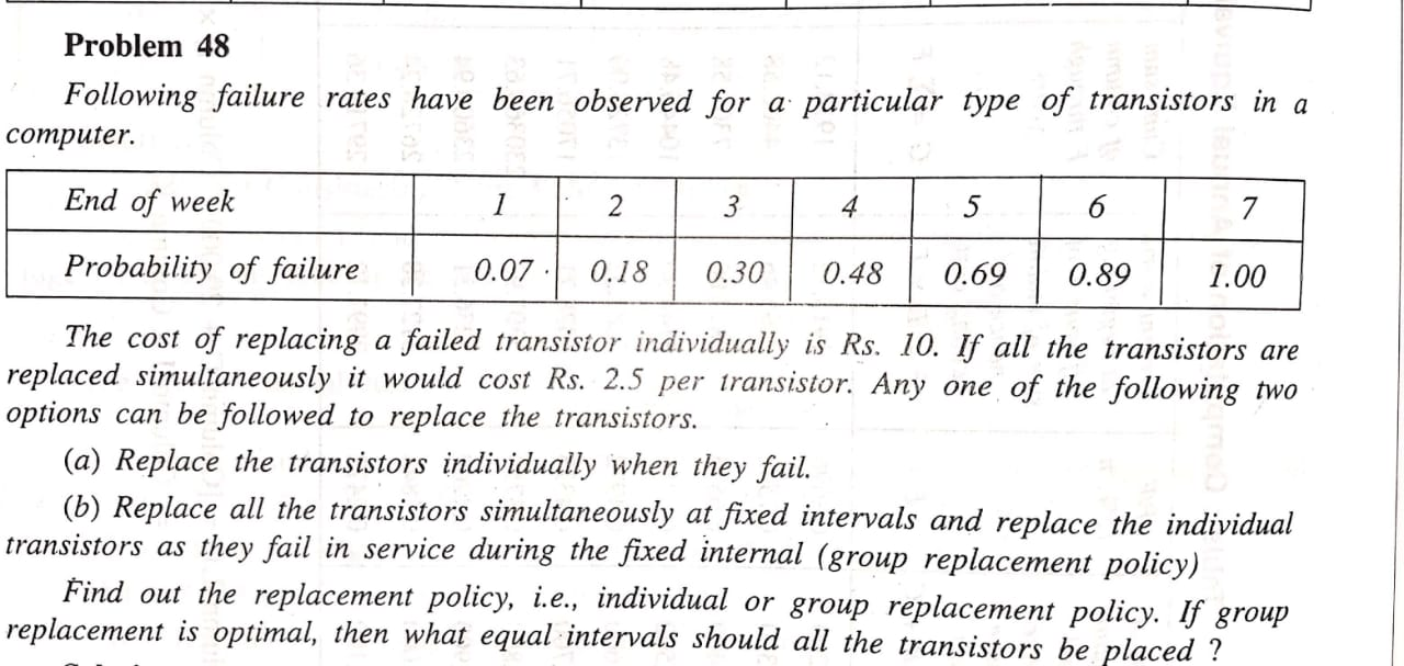 Solved Problem 48 Following failure rates have been observed | Chegg.com