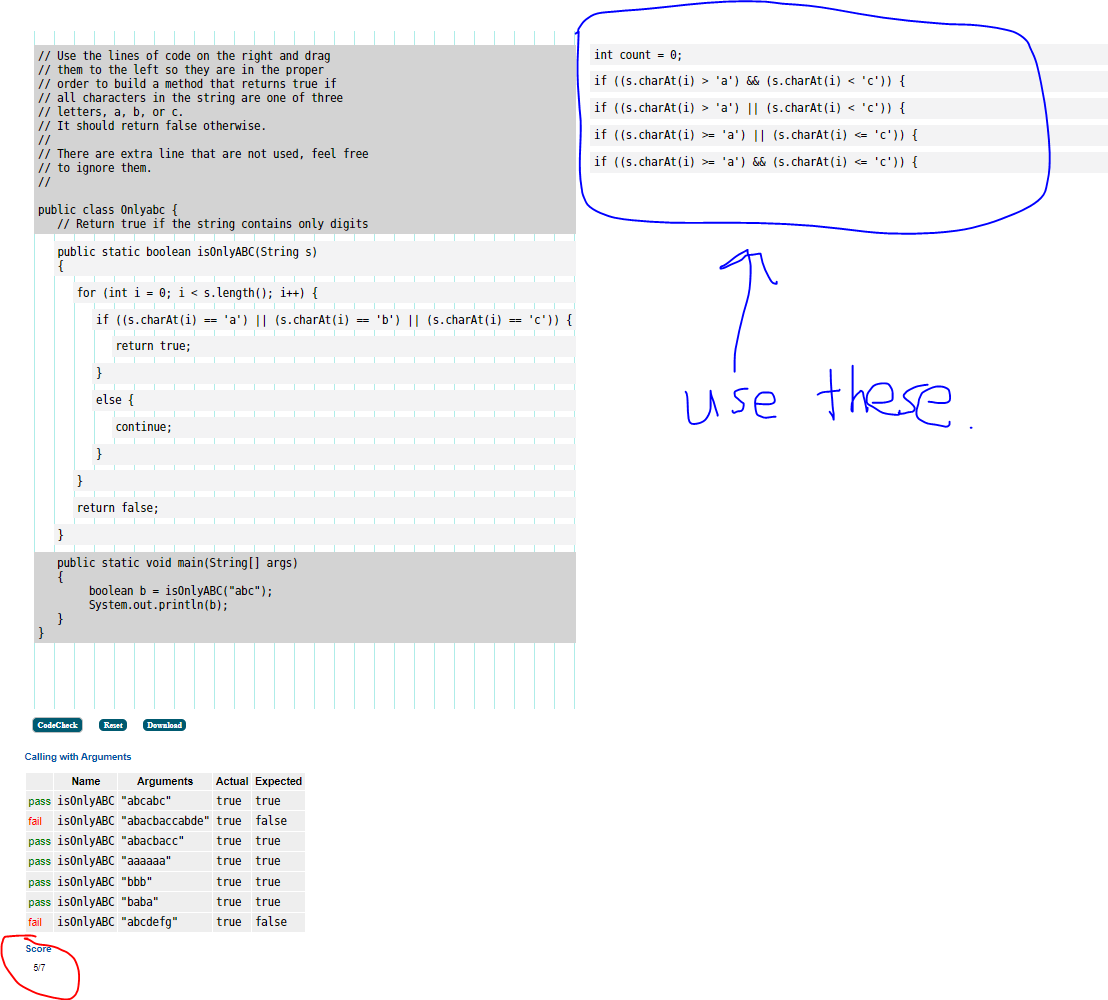 Solved // Use the lines of code on the right and drag // | Chegg.com