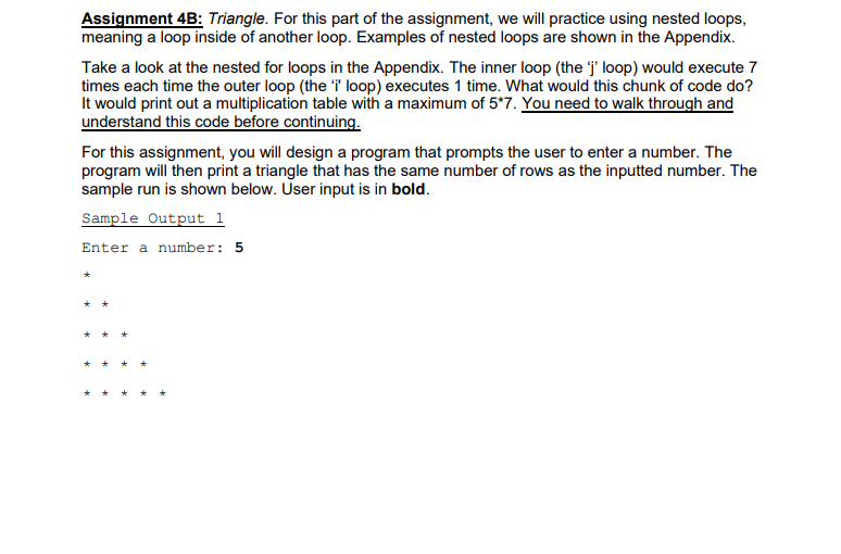 Solved Assignment 4B: Triangle. For this part of the | Chegg.com
