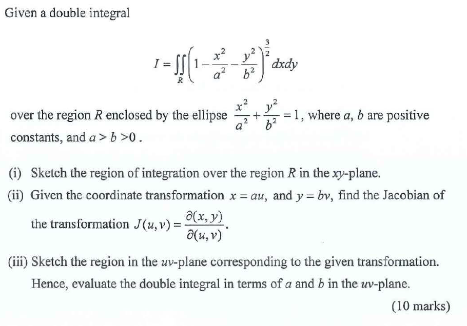 Solved Given a double integral 3 xdy 2 over the region R | Chegg.com
