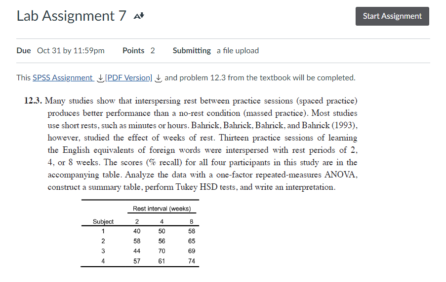 Solved Lab Assignment 7 A Start Assignment Due Oct 31 by | Chegg.com
