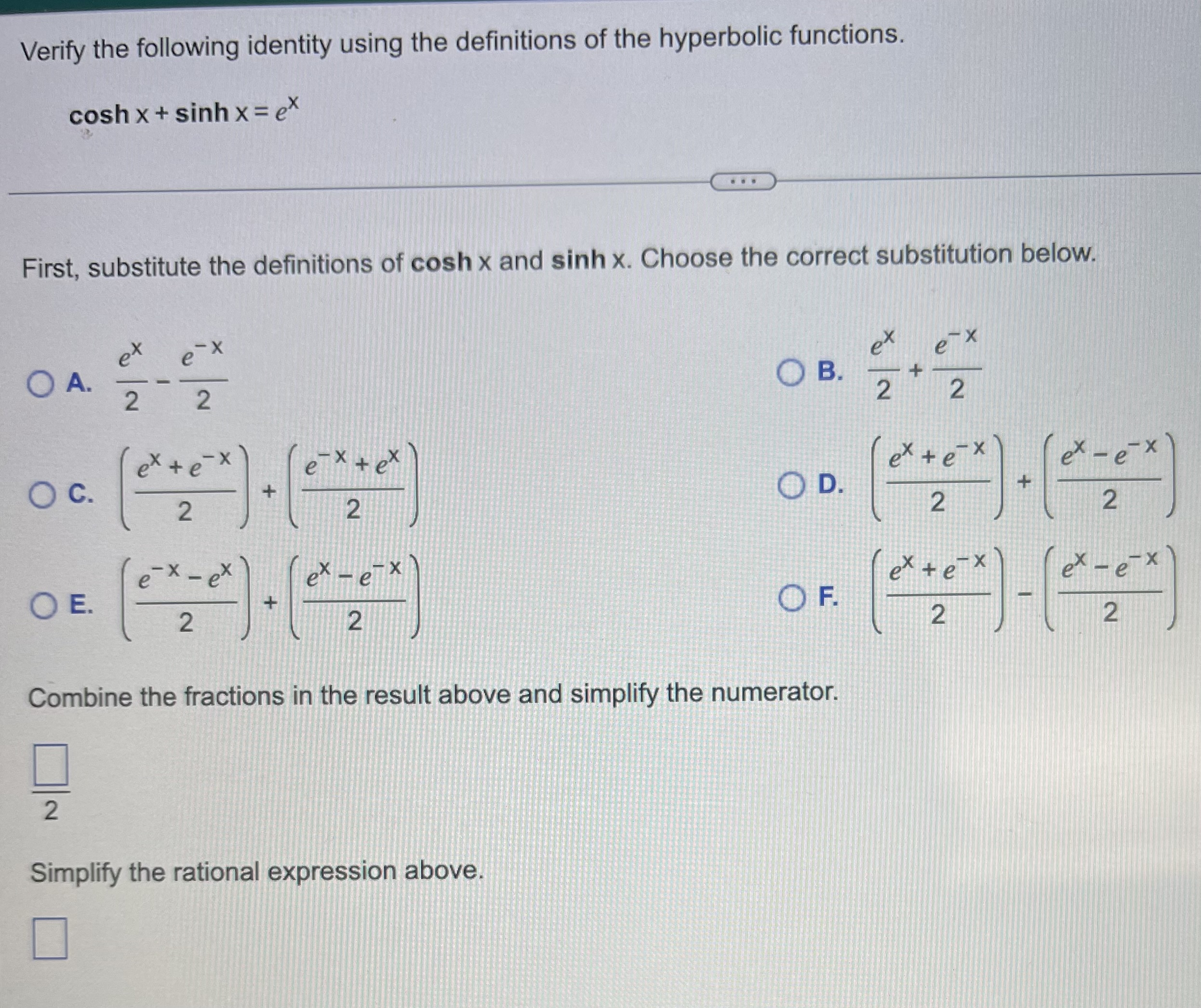 Solved Verify the following identity using the definitions | Chegg.com
