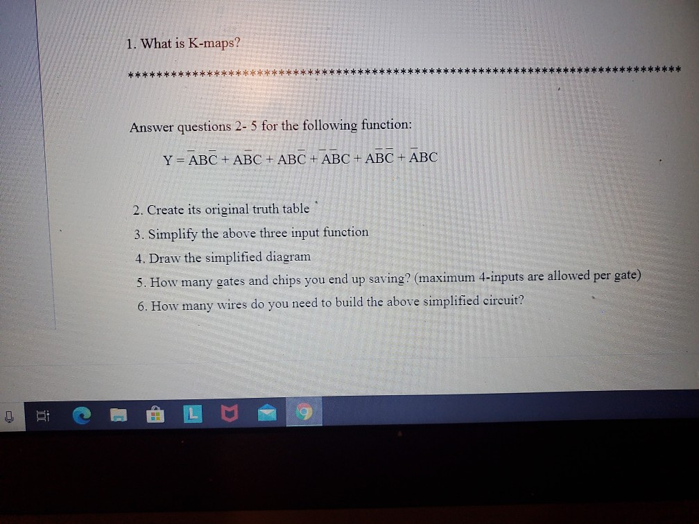 Solved 1. What is K-maps? Answer questions 2- 5 for the | Chegg.com