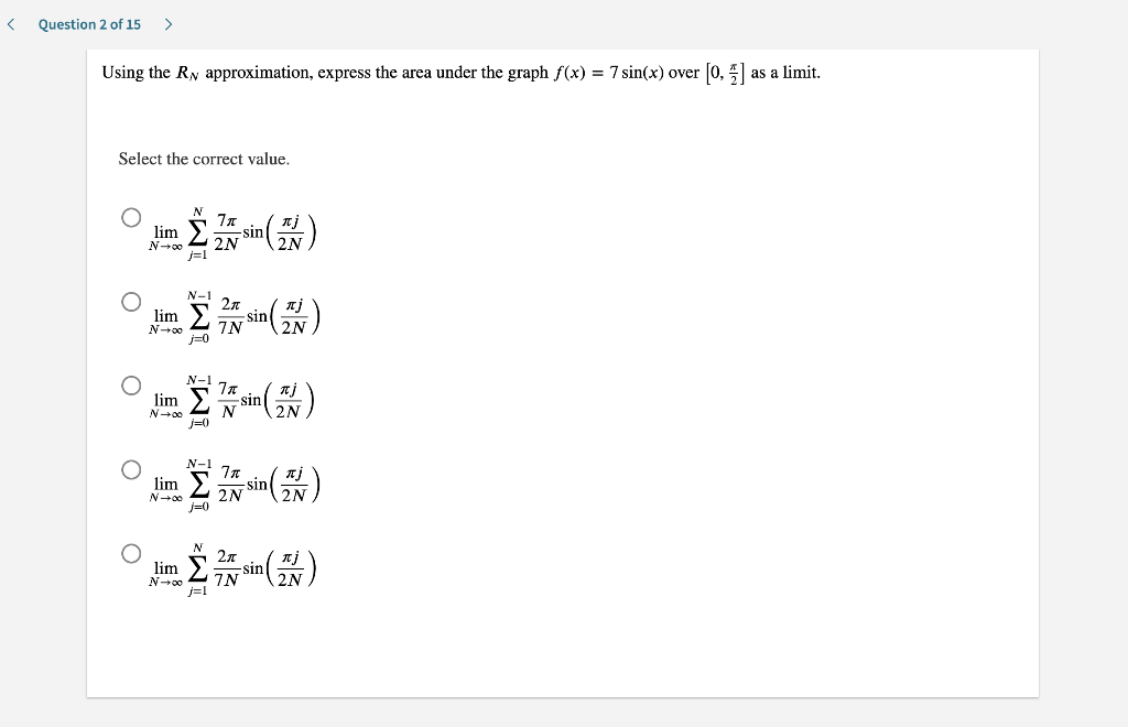 Solved Using the RN approximation, express the area under | Chegg.com