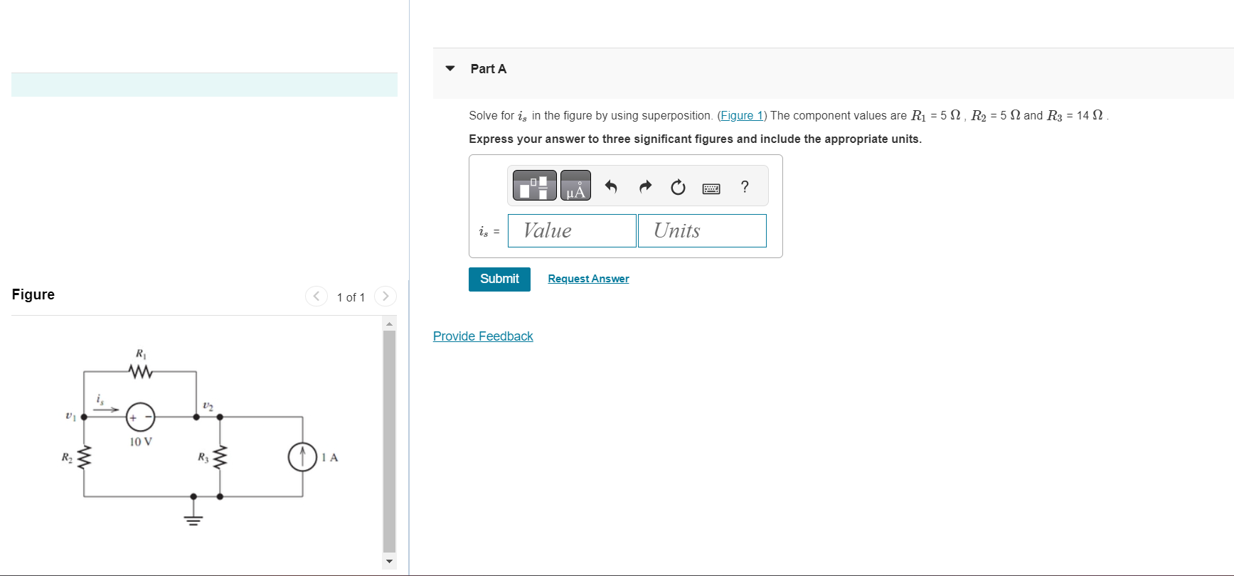 Solved Solve for is in the figure by using superposition. | Chegg.com