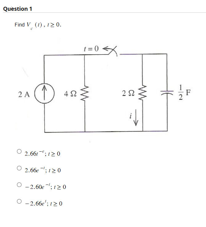 Solved Find Vc(t),t≥0. | Chegg.com