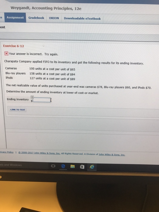 Solved Weygandt, Accounting Principles, 12e Assignment | Chegg.com