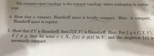Solved The compact-open topology is the coarsest topology | Chegg.com