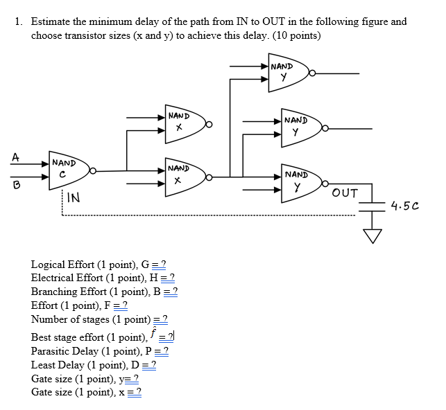 Solved 1. Estimate the minimum delay of the path from IN to | Chegg.com