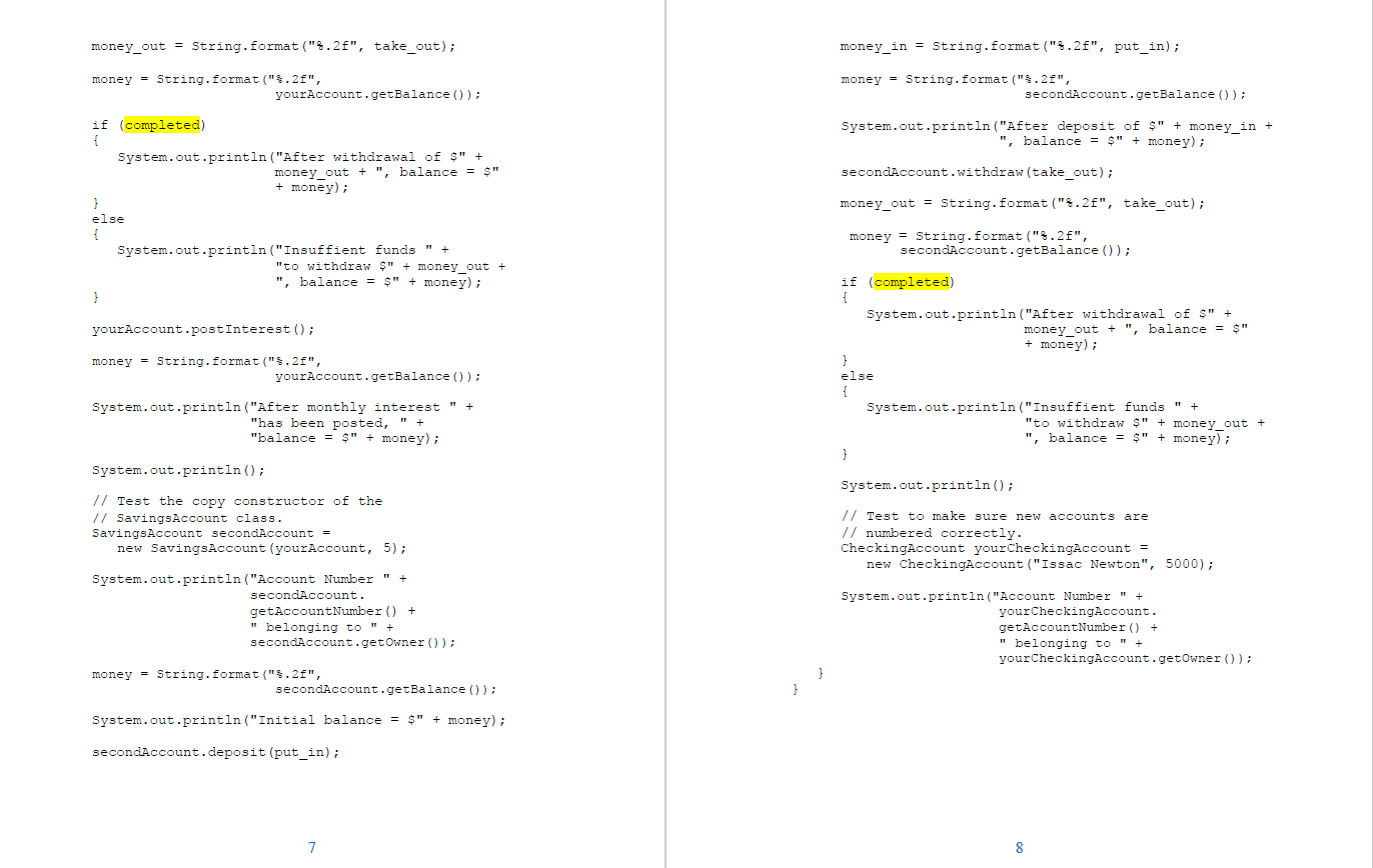 Solved Assignment #6 – Bank Account The UML diagram for the | Chegg.com