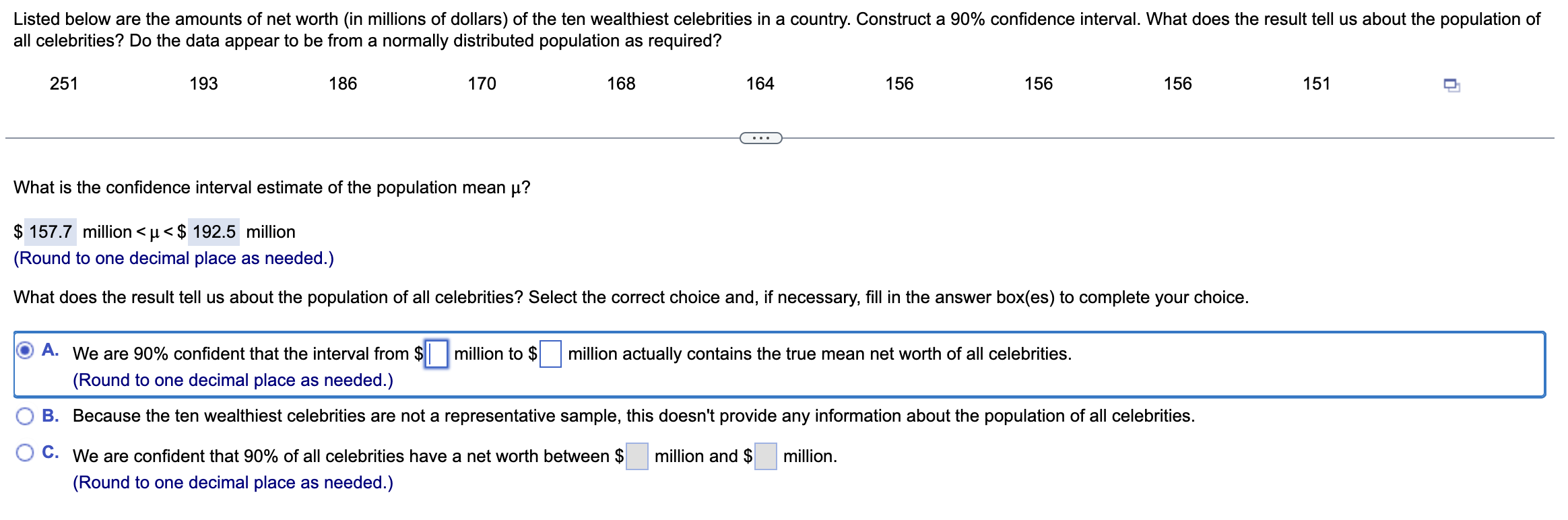 Solved all celebrities? Do the data appear to be from a | Chegg.com