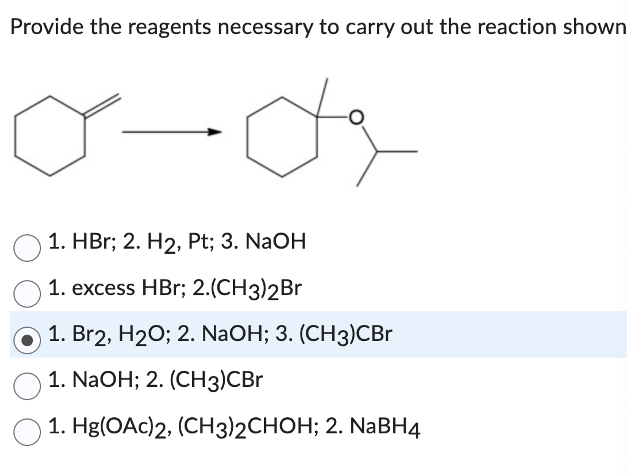 Solved Provide the reagents necessary to carry out the | Chegg.com