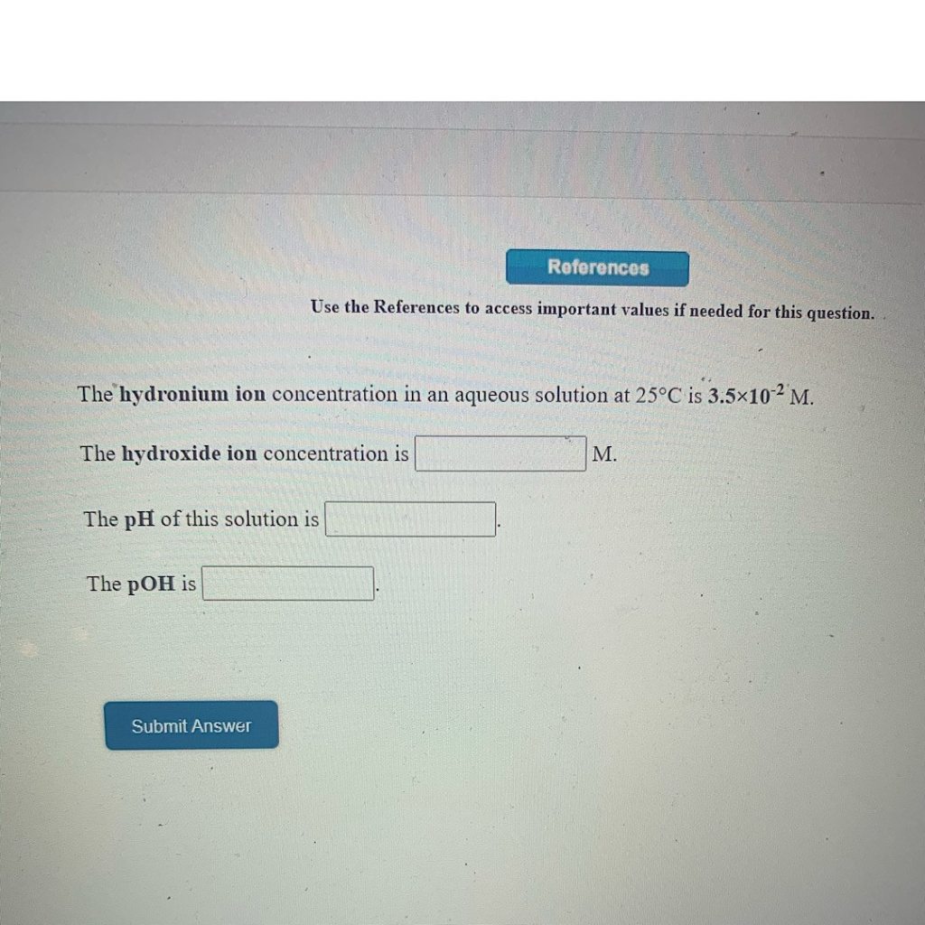 Solved References Use the References to access important | Chegg.com