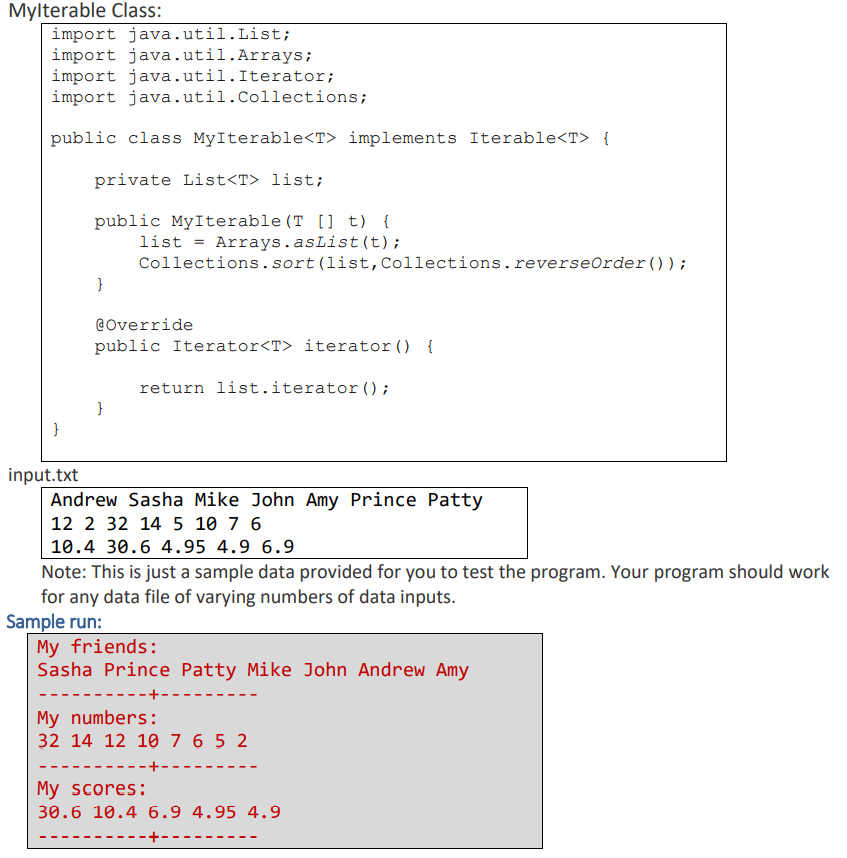 Solved 1. You are given the class MyIterable that implements | Chegg.com