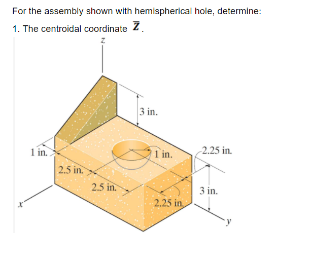 Solved For the assembly shown with hemispherical hole, | Chegg.com