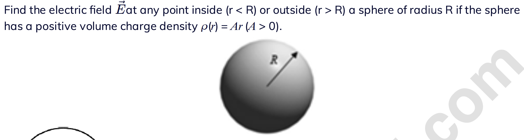 Solved Find the electric field E at any point inside (rR) a | Chegg.com