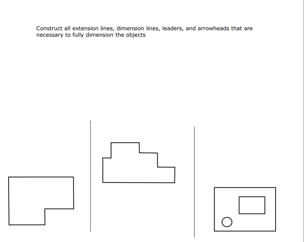 Solved Construct all extension lines, dimension lines, | Chegg.com