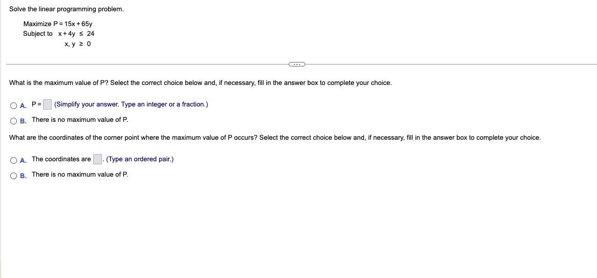 Solved Solve The Linear Programming Problem Maximize 