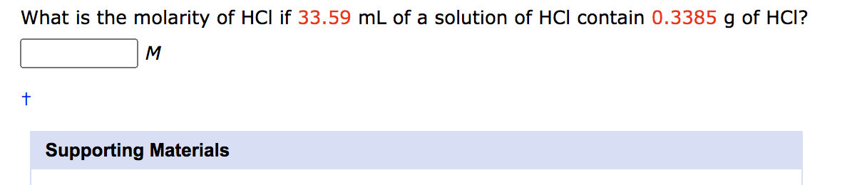 Solved What is the molarity of HCl if 33.59 mL of a solution | Chegg.com
