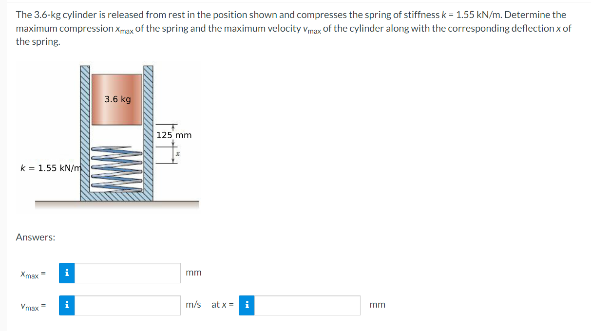 Solved The 3.6-kg cylinder is released from rest in the | Chegg.com