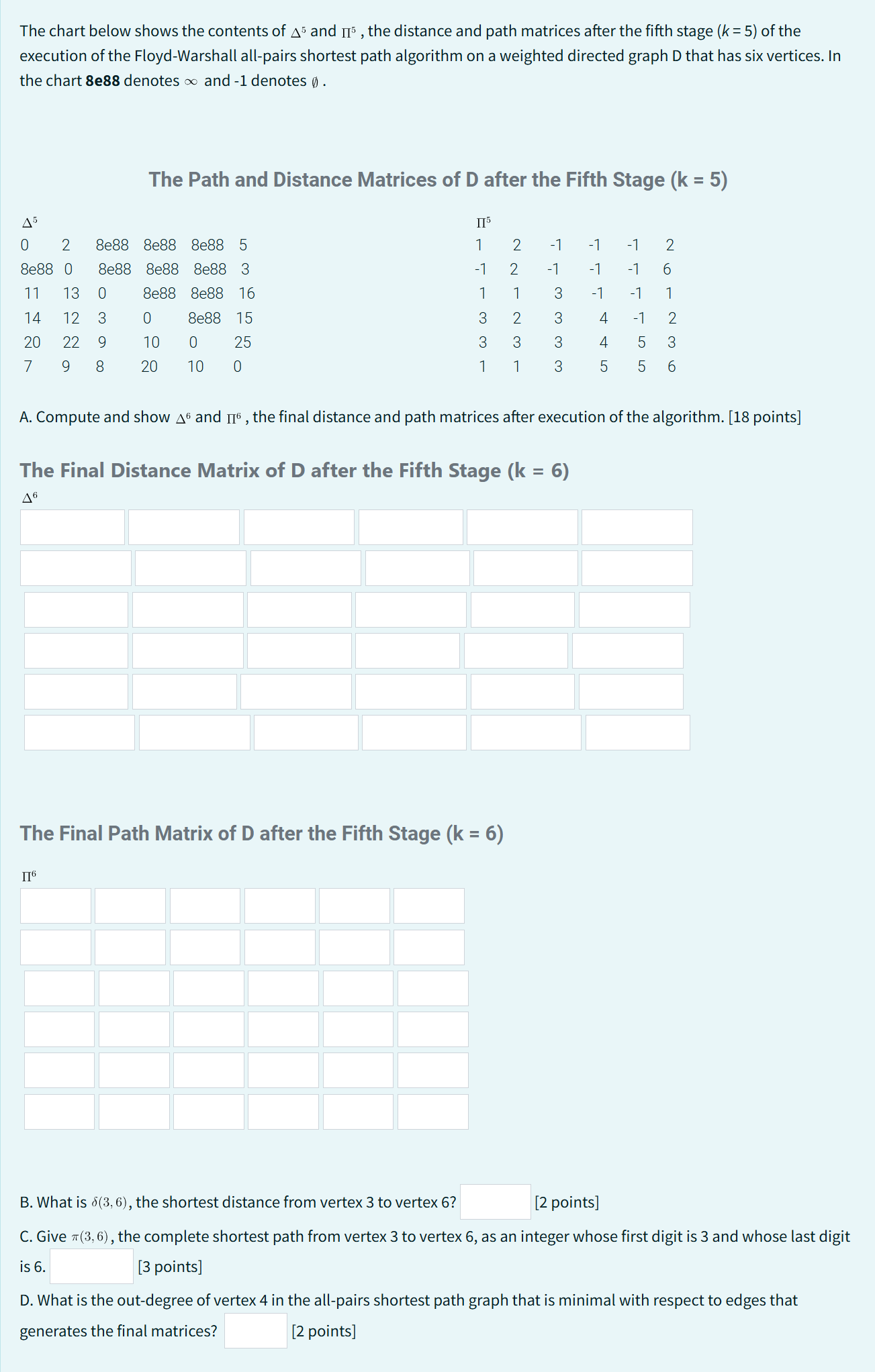 Solved The chart below shows the contents of Δ5 ﻿and Π5, | Chegg.com