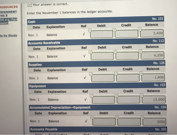 Solved Problem 3-05A a-g (Part Level Submission) On November | Chegg.com