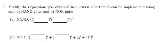 Solved 2. Find the optimal boolean expression for the | Chegg.com