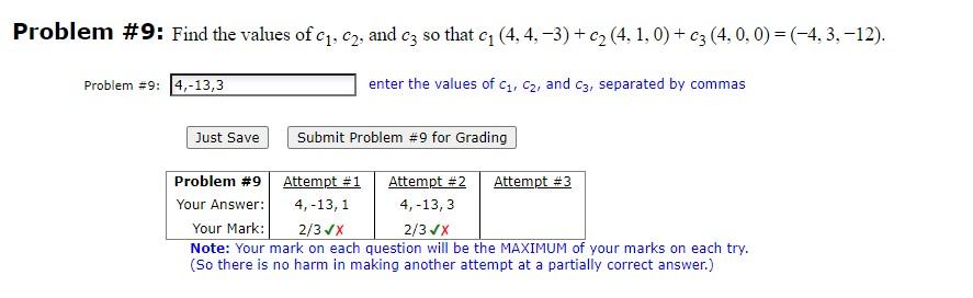 Solved Find the values of c1, c2, and c3 so that | Chegg.com