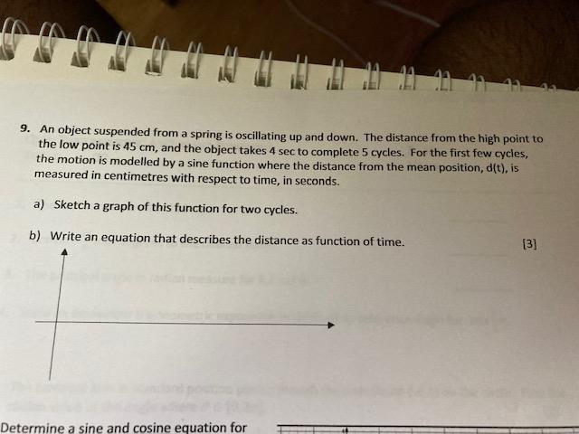 Solved 9. An object suspended from a spring is oscillating | Chegg.com