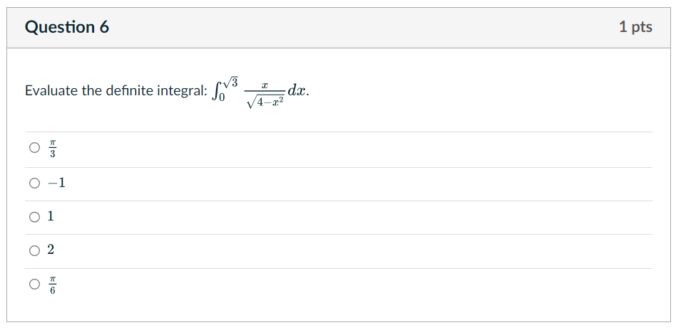 Question 6Evaluate the definite integral: | Chegg.com