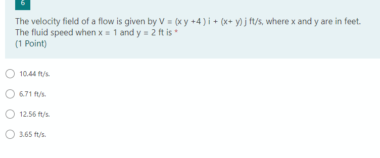 Solved The velocity field of a flow is given by V = (x y +4 | Chegg.com