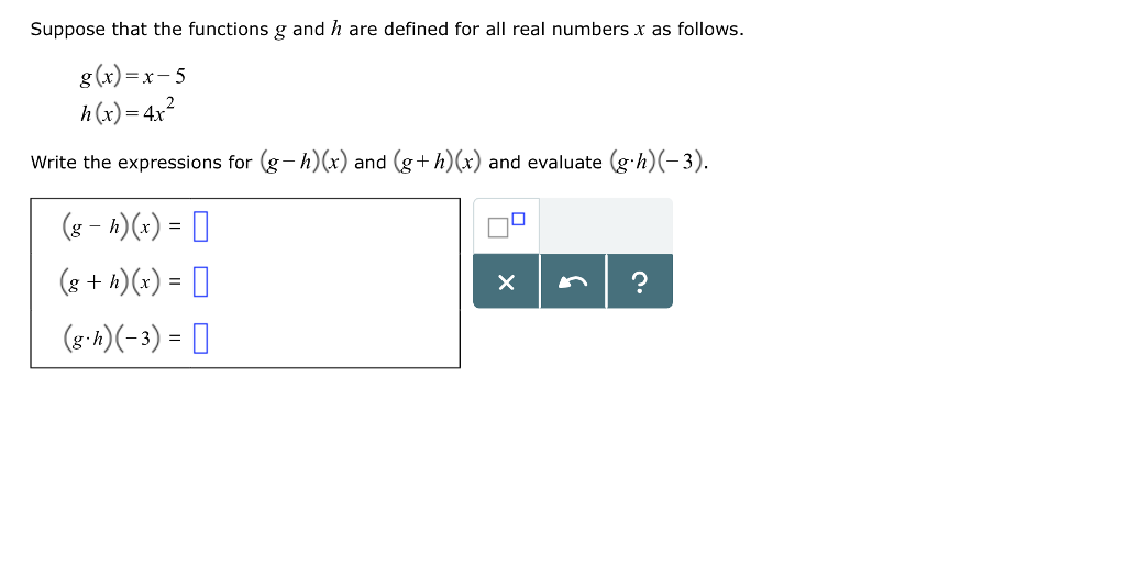Solved Suppose that the functions g and h are defined for | Chegg.com
