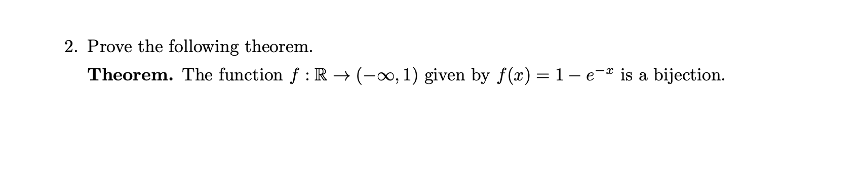 Solved 2. Prove the following theorem. Theorem. The function | Chegg.com