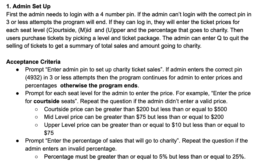 Solved 1. Admin Set Up First the admin needs to login with a | Chegg.com