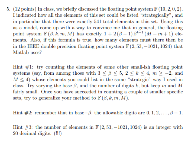 (12 points) In class, we briefly discussed the | Chegg.com