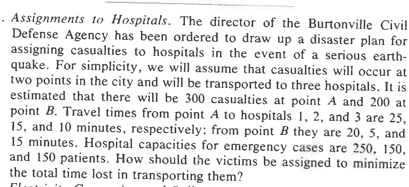 Solved Assignments to Hospitals. The director of the | Chegg.com