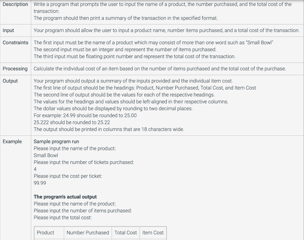Solved Sample program run Please input the name of the | Chegg.com