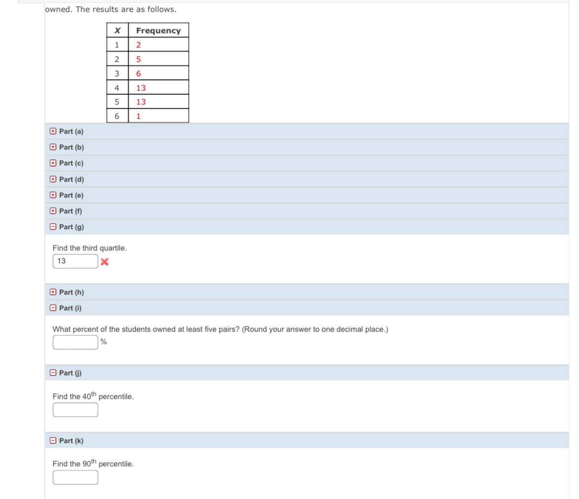 Solved owned. The results are as follows.Part (a)Part | Chegg.com