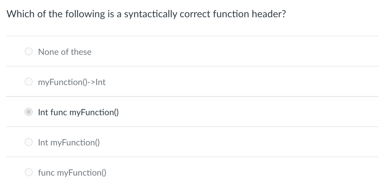 Solved Which of the following is a syntactically correct | Chegg.com